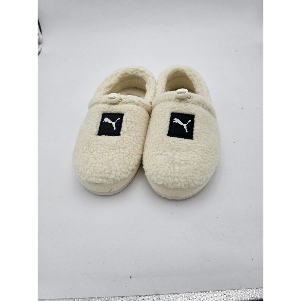 Puma Sherpa Logo Scuff Mens Off White Casual Slippers… - Gem
